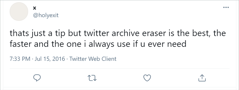 Delete Tweets in bulk with Twitter Archive Eraser