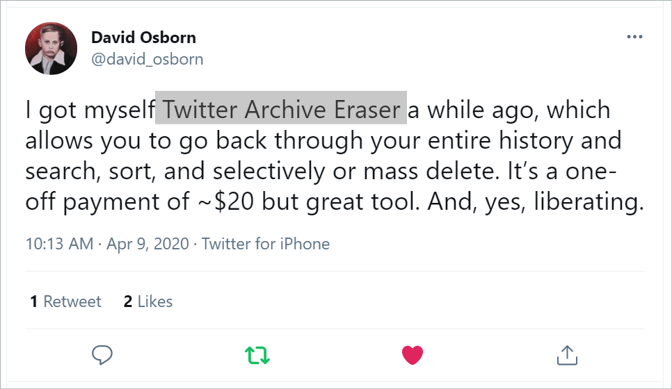 Delete Tweets in bulk with Twitter Archive Eraser